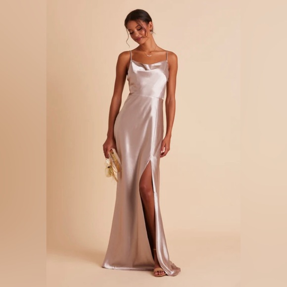 Birdy Grey | Dresses | New Birdy Grey Lisa Long Dress In Satin Taupe ...
